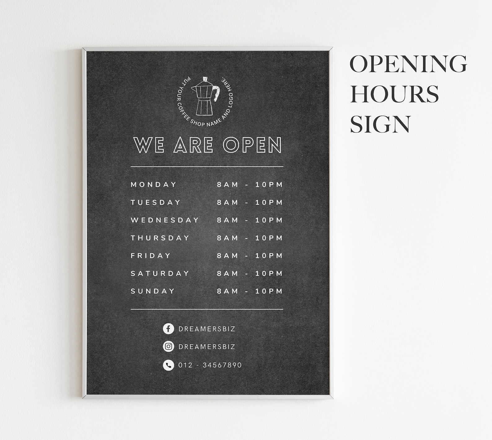 Minimal Cafe Menu Board Template Bundle, Editable Cafe Menu Template ...