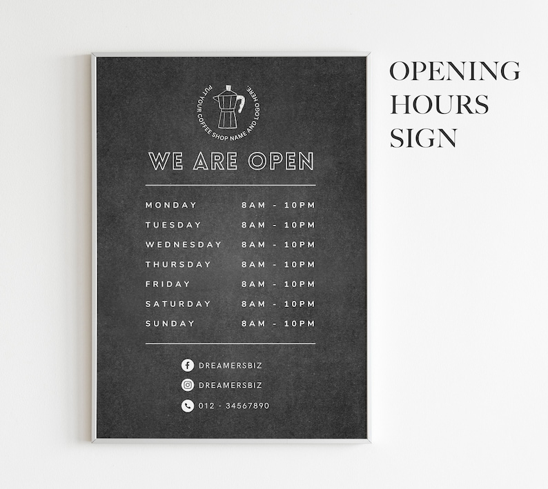 Minimal Cafe Menu Board Template Bundle, Editable Cafe Menu Template ...