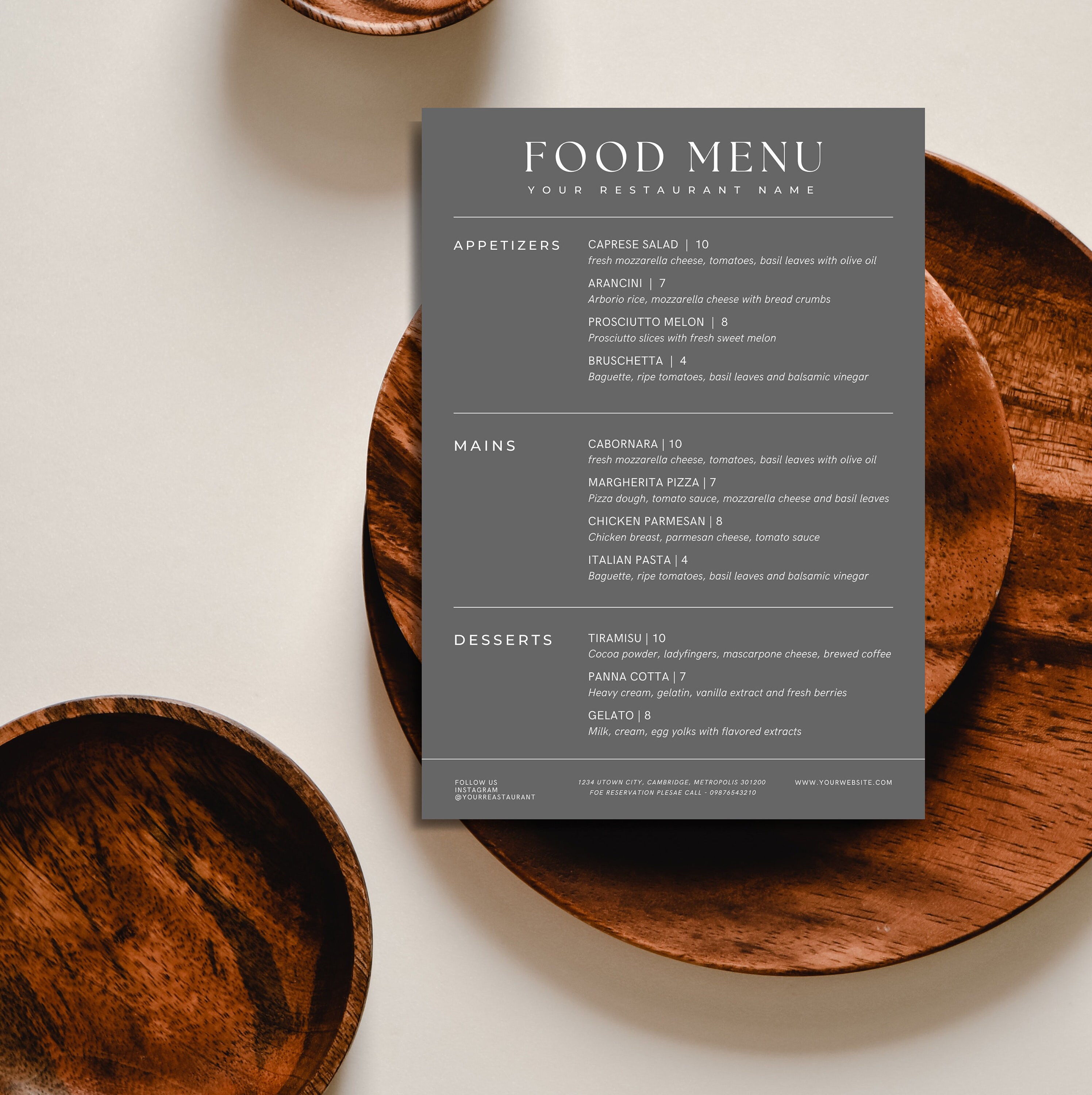 Restaurant Menu Template Bundle, Minimalist Restaurant Menu, Editable ...