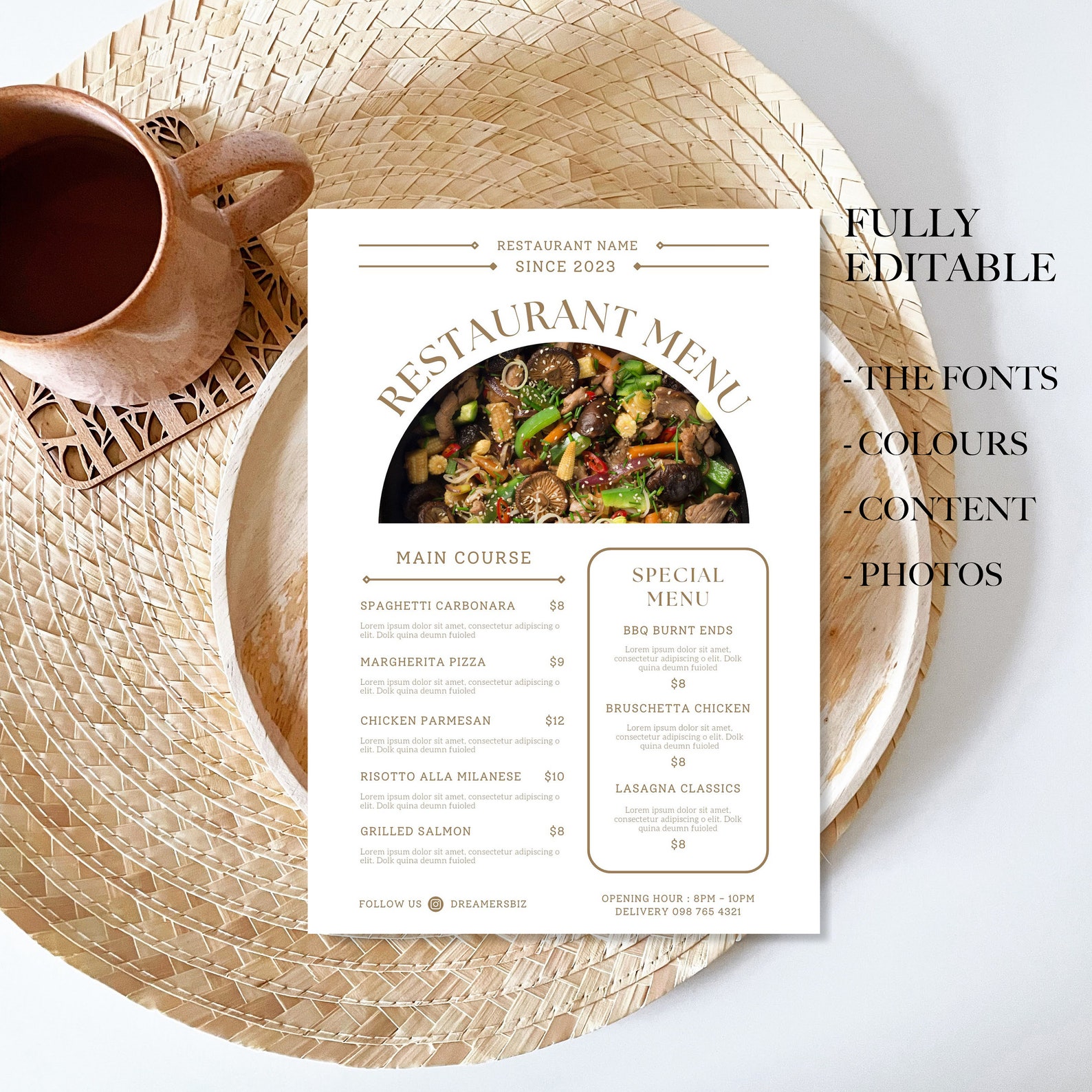 Modern Restaurant Menu Template Bundle, Editable Menu Template, Editable Menu Template Price ...