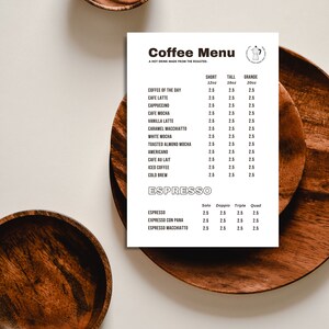 Minimal Cafe Menu Board Template Bundle, Editable Cafe Menu Template ...