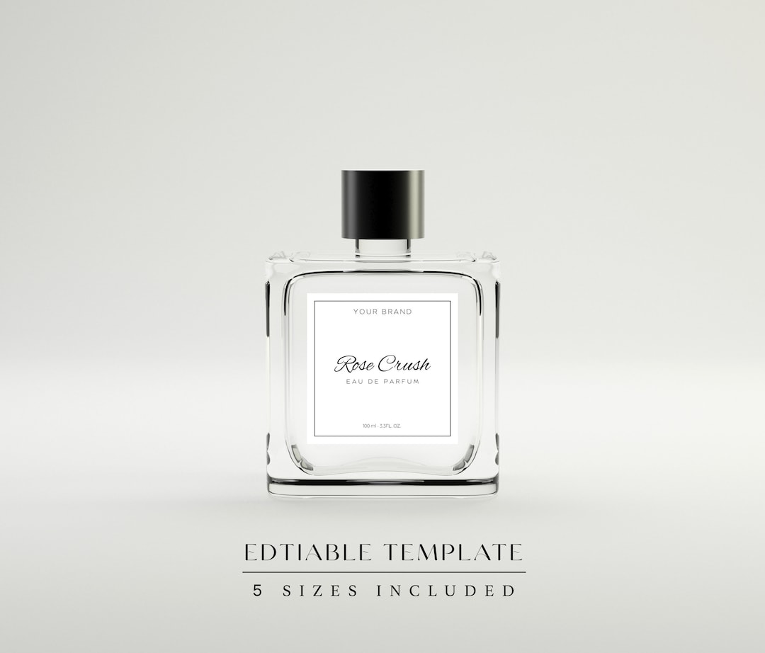 Perfume Bottle Label Template, Editable Perfume Label Template ...