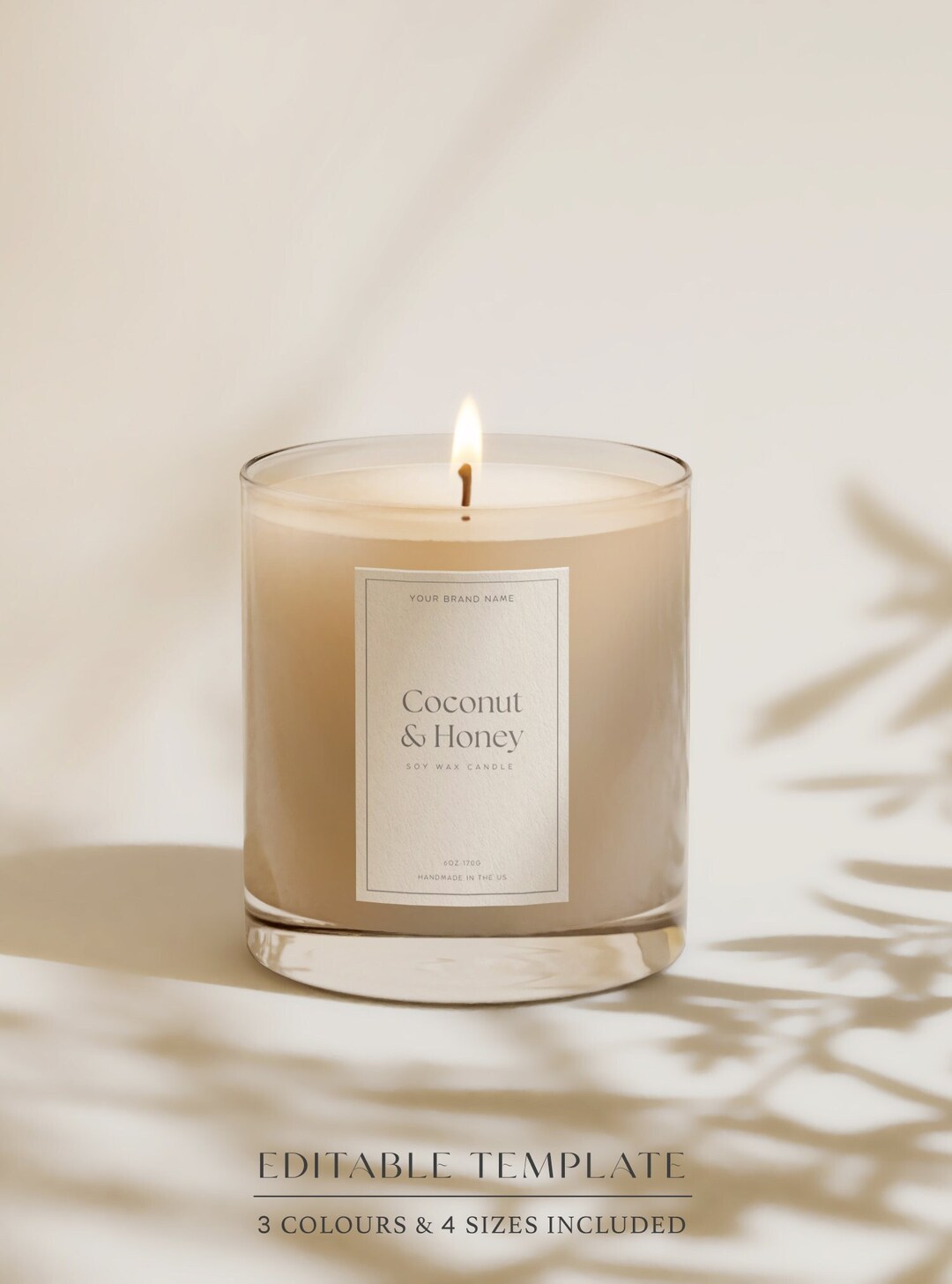 Minimal Candle Label Template, Editable Candle Label, Custom Product ...