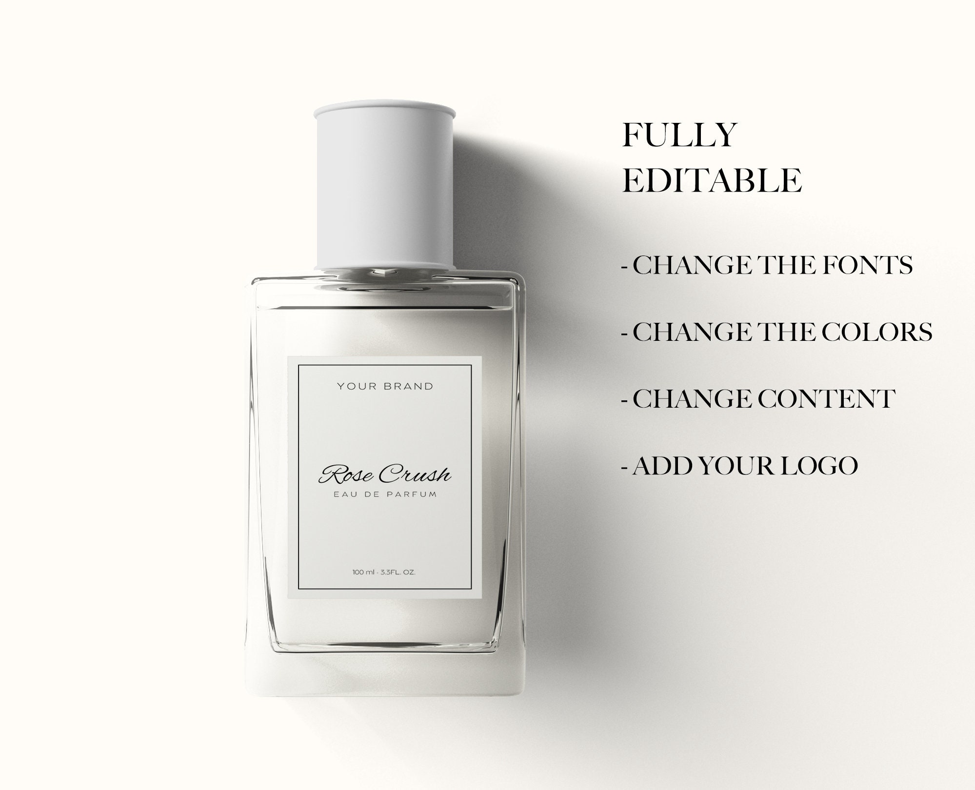 Perfume Bottle Label Template, Editable Perfume Label Template ...