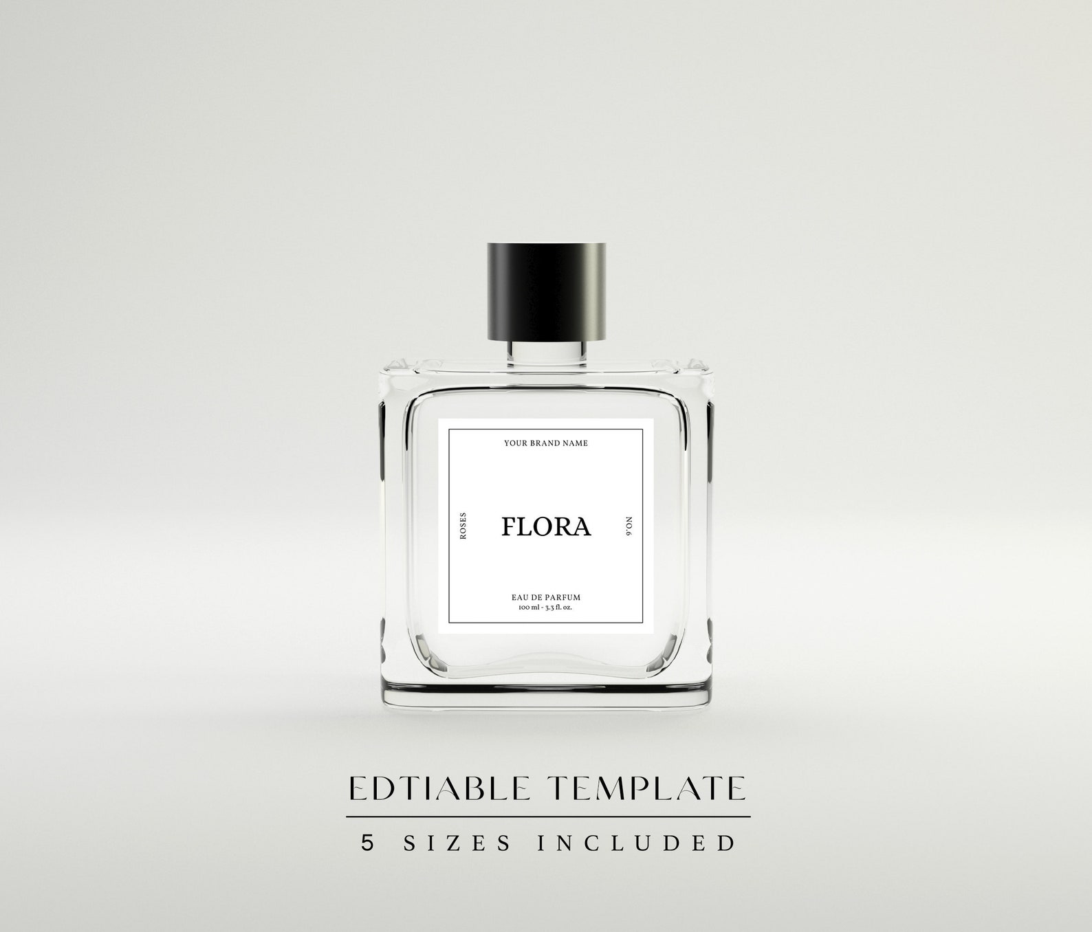 Perfume Bottle Label Template, Editable Perfume Label Template, Minimal ...