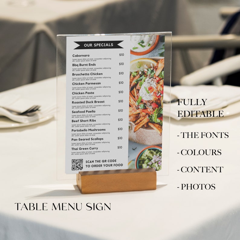 Trifold Restaurant Menu Template Bundle, Modern Editable Price List ...