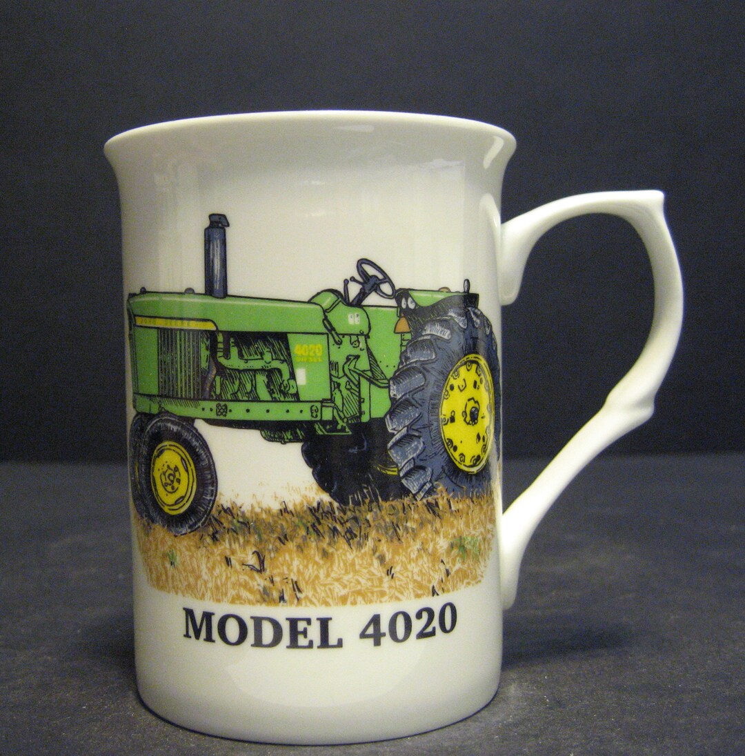 John Deere Model 4020 Tractor Fine Bone China Mugs Castle Shape 10oz ...