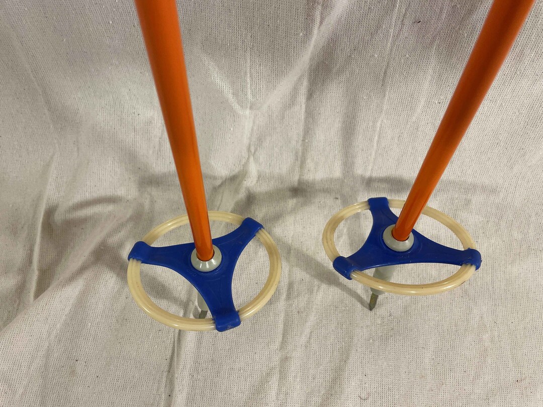 130cm Liljedahl Metal Cross-country Ski Poles Early 1970s Orange-blue ...