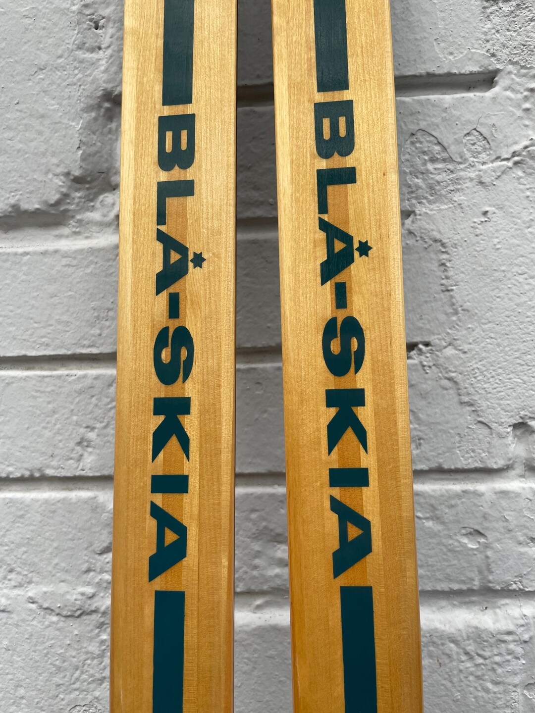 195cm Blå-skia Wood Nordic Racing Skis - Early 1970s - Completely ...