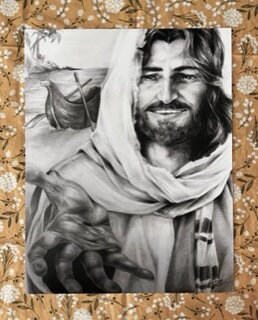 11x14 Smiling Jesus Original Drawing Print - Etsy