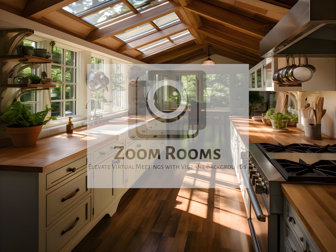 Farm House Kitchen Zoom Virtual Backgrounds Backdrop Office Background ...