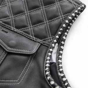 Leather Vest Hunt Club Style Leather Denim Vest Builder Diamond Quilted ...