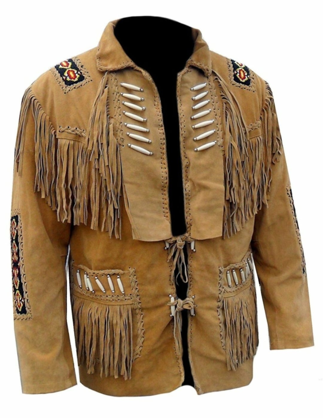 Men Traditional Handmade Native Indian American Western Cowboy Leather ...