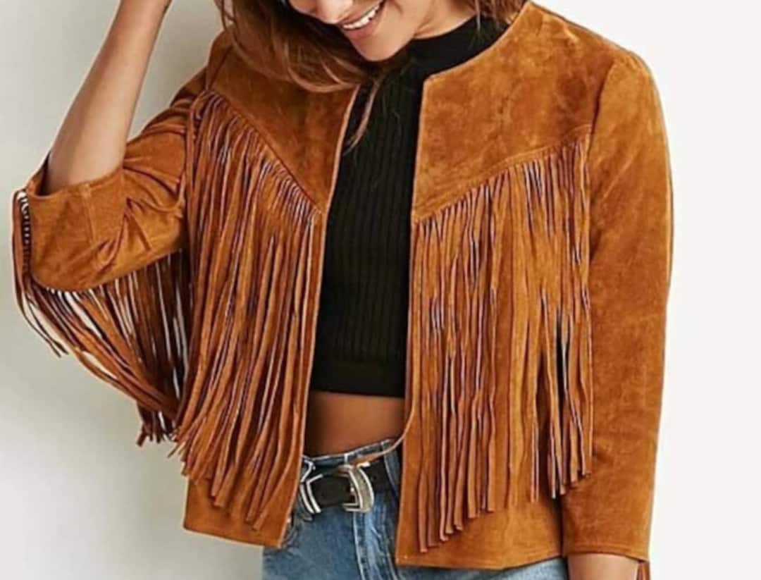 Handmade Fringe Suede Women's Jacket, Fringe Western Vintage Jacket ...