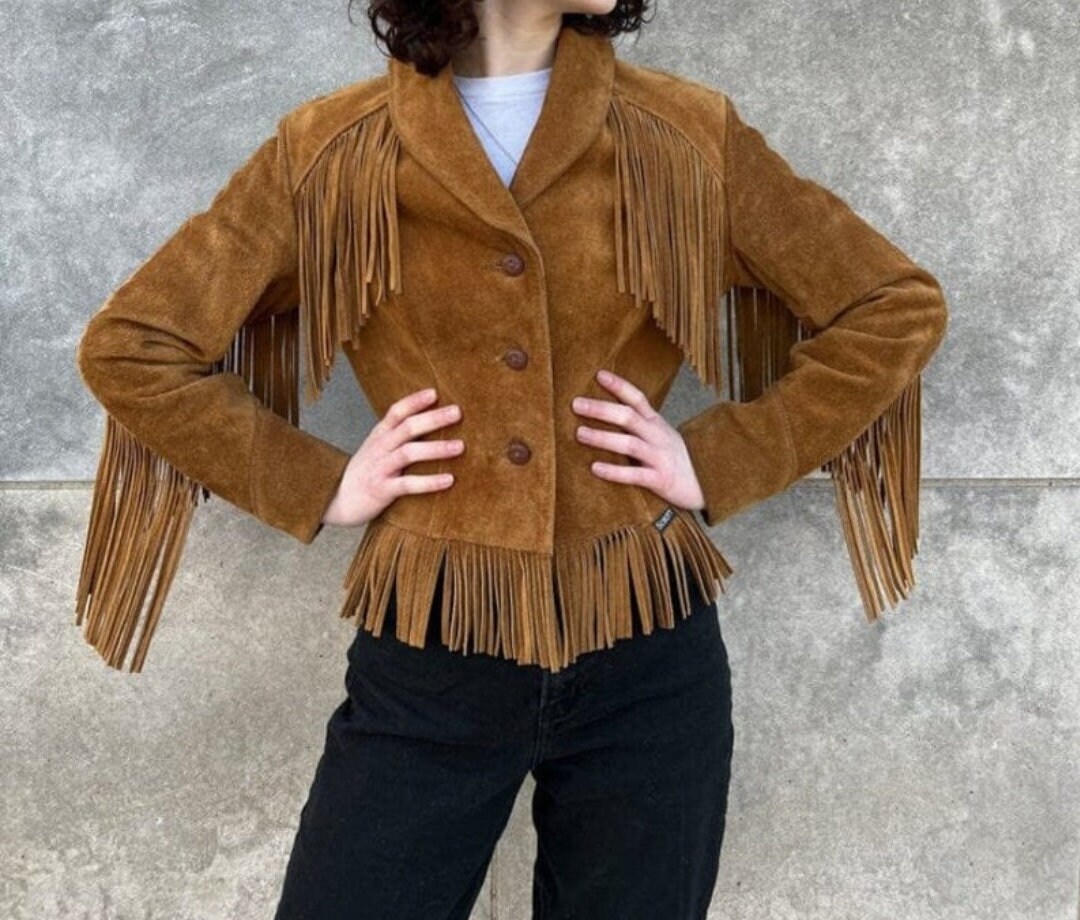 Fringe Suede Women's Jacket, Fringe Western Vintage Jacket Ladies ...