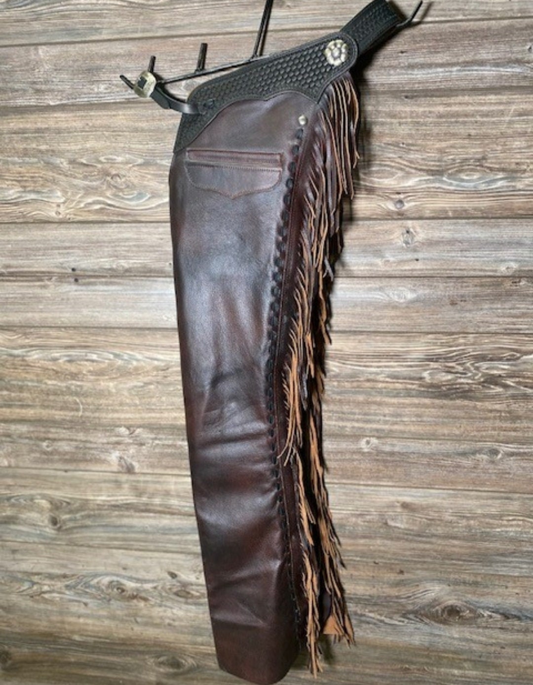 Handmade Native American Leather Cowboy Fringes Style Pant Chap Western ...