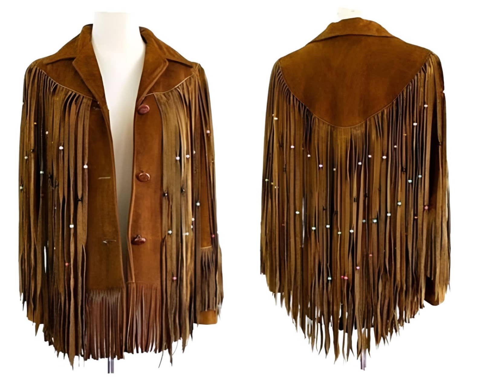 Handmade Beaded Fringe Suede Western Jacket - Etsy