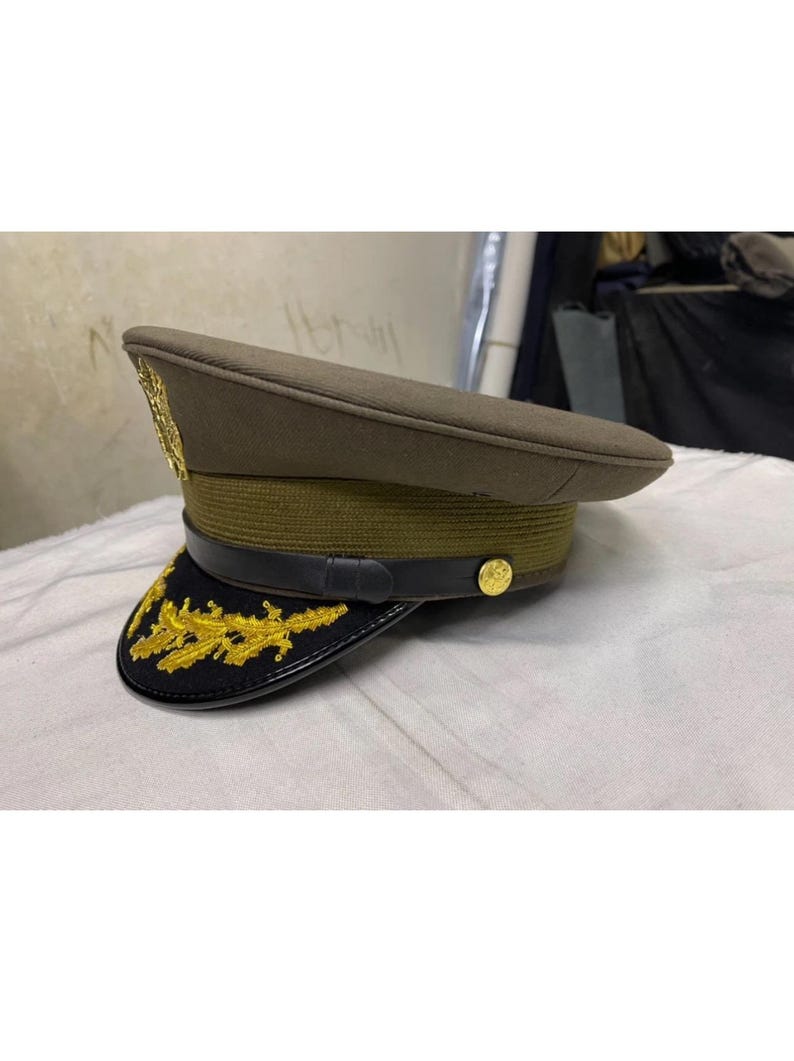 WW2 US American USAAF Army Military General Officers Crusher Visor Hat ...