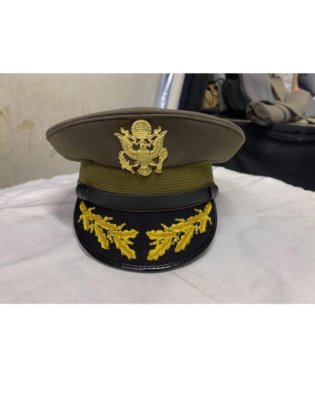 WW2 US American USAAF Army Military General Officers Crusher Visor Hat ...