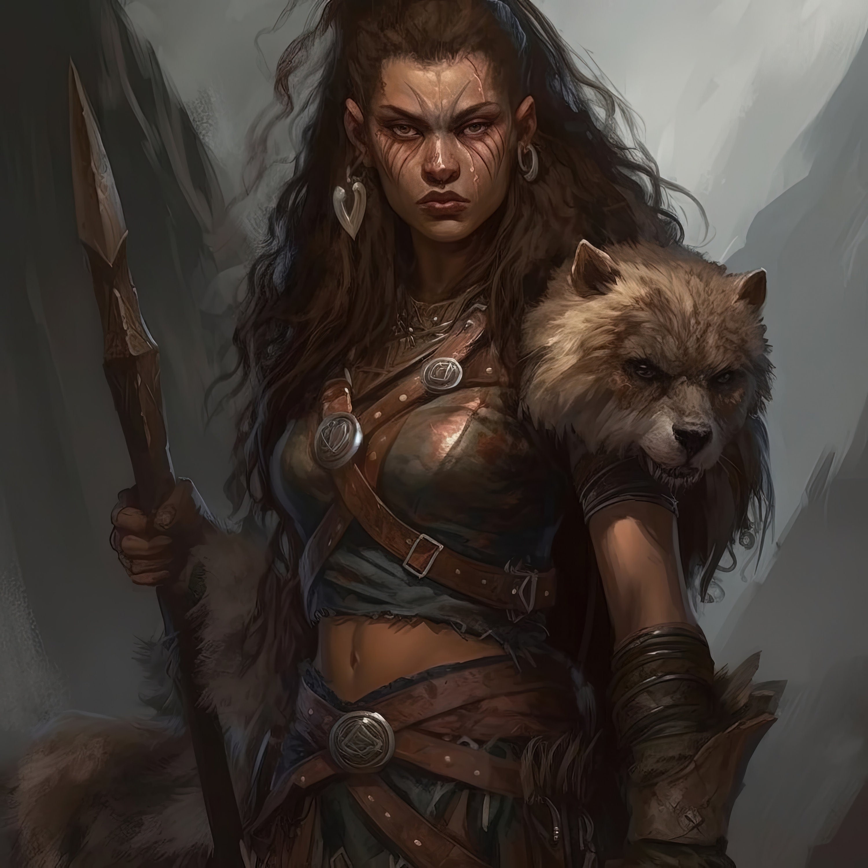 Half Orc Barbarian Female - Etsy Half Orc Barbarian Female - Etsy