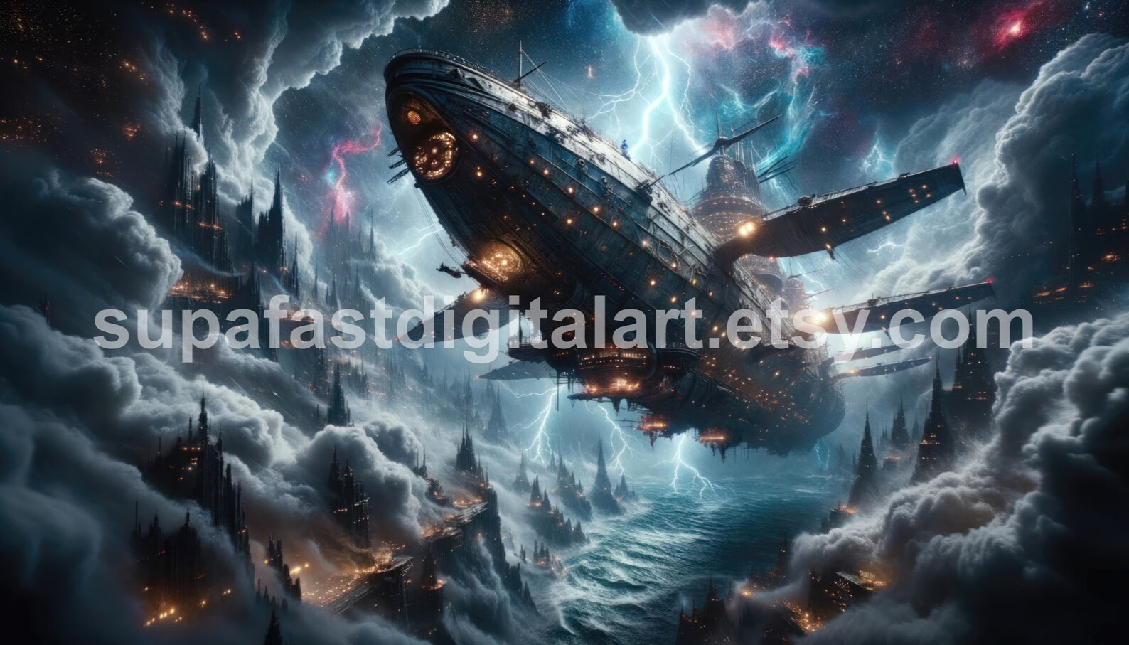 Digital Print of the Starforged Sentinel a Spelljammer Ship in the ...