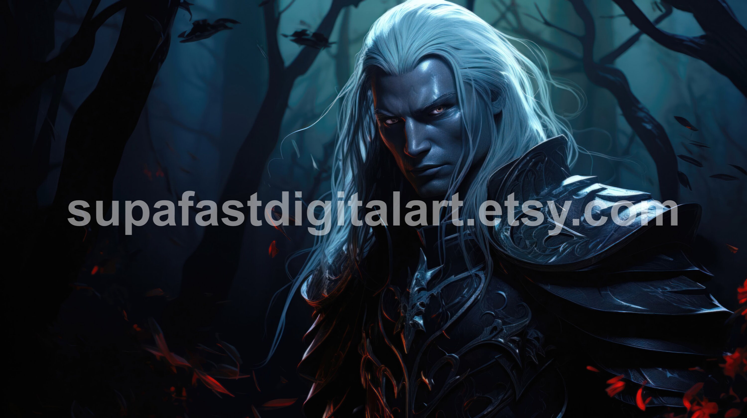 Digital Print of a Drow Ranger D&D Fantasy Character Portrait Including ...