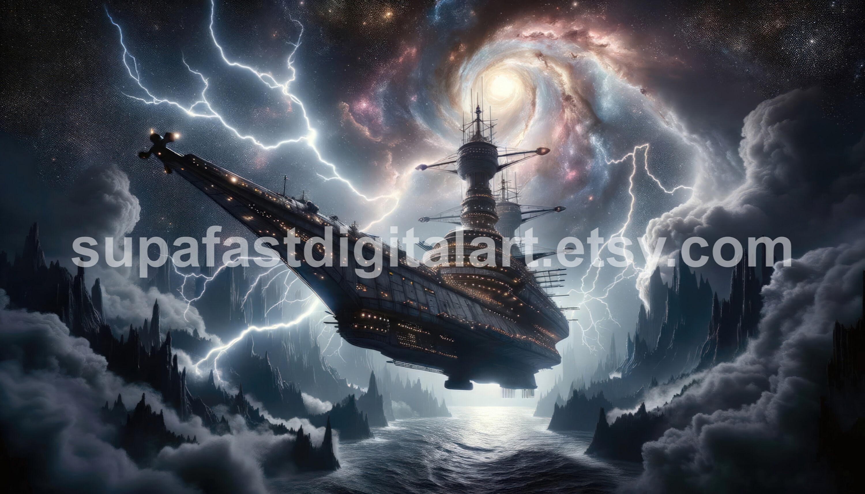Digital Print of the Starforged Sentinel a Spelljammer Ship in the ...