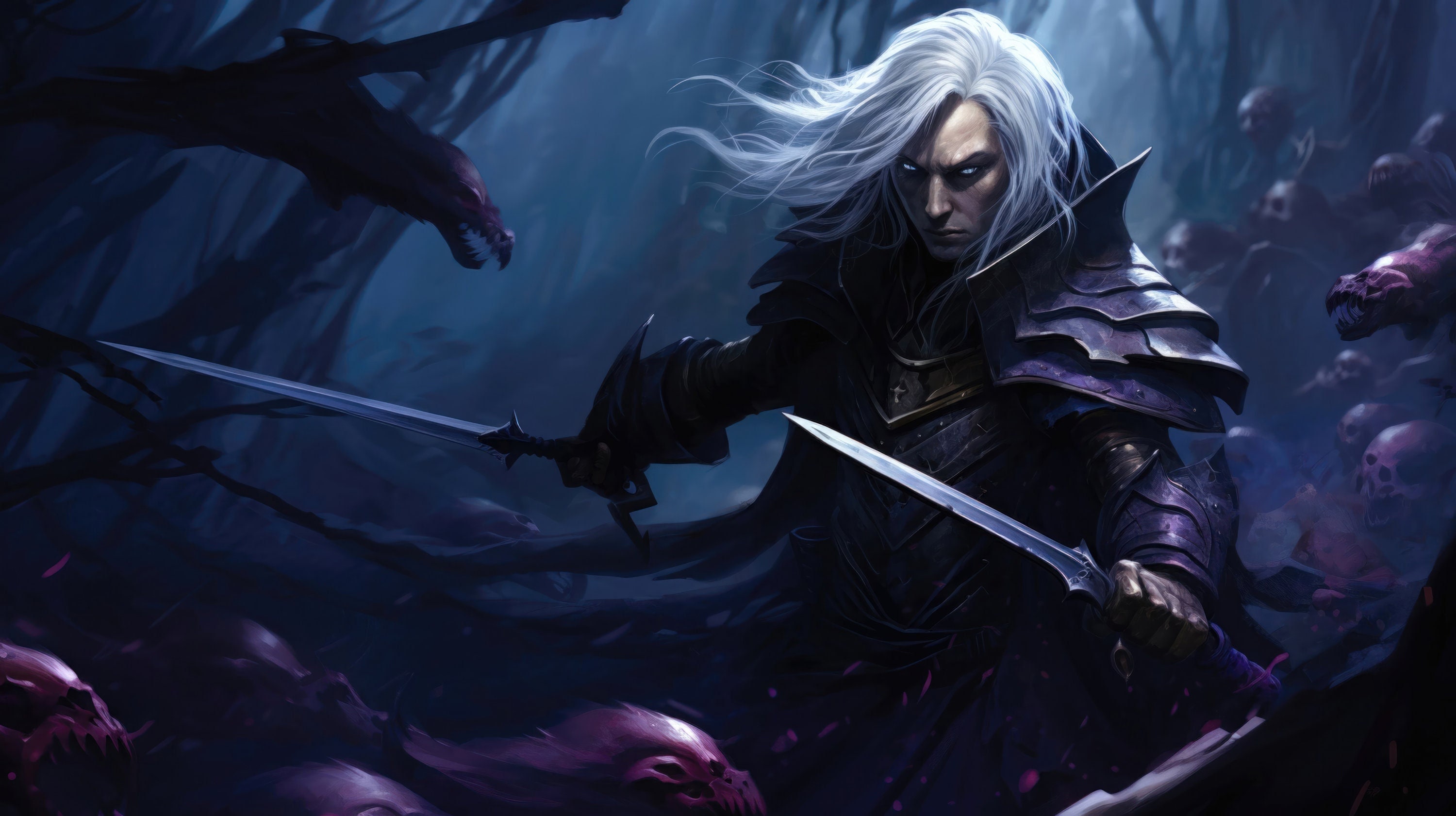 Digital Print of a Drow Ranger D&D Fantasy Character Portrait Including ...