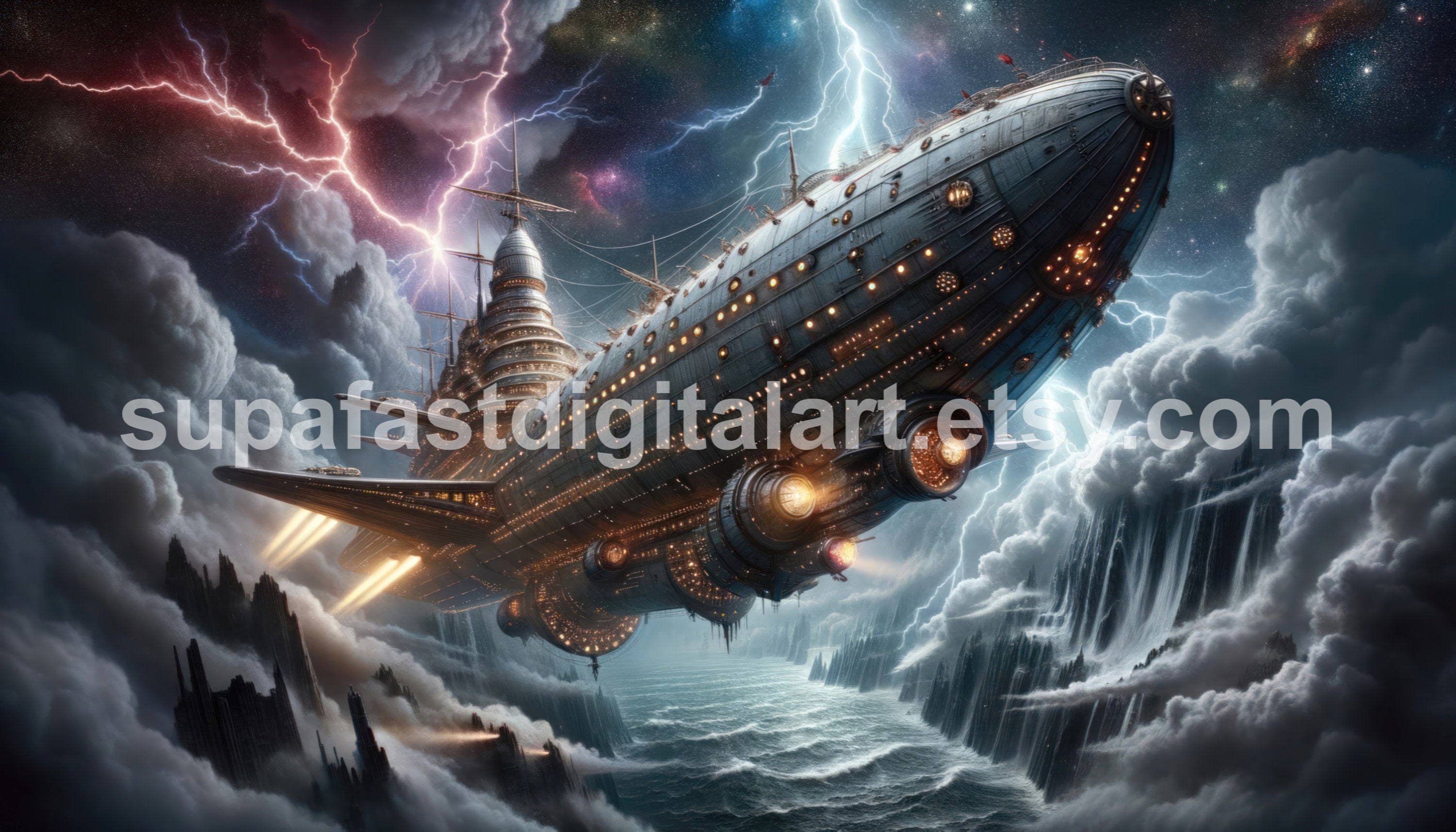 Digital Print of the Starforged Sentinel a Spelljammer Ship in the ...