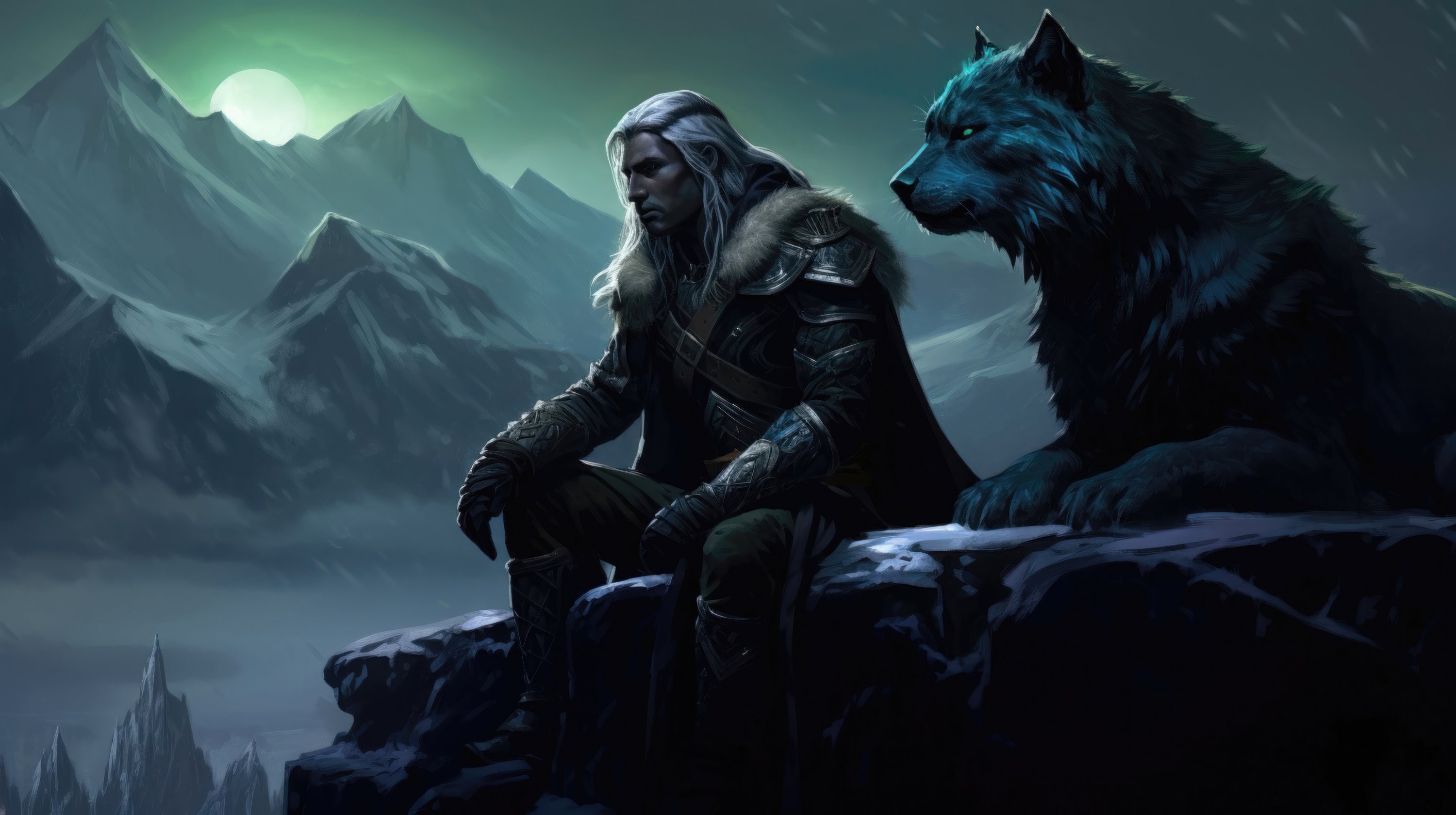 Digital Print of a Drow Ranger D&D Fantasy Character Portrait Including ...