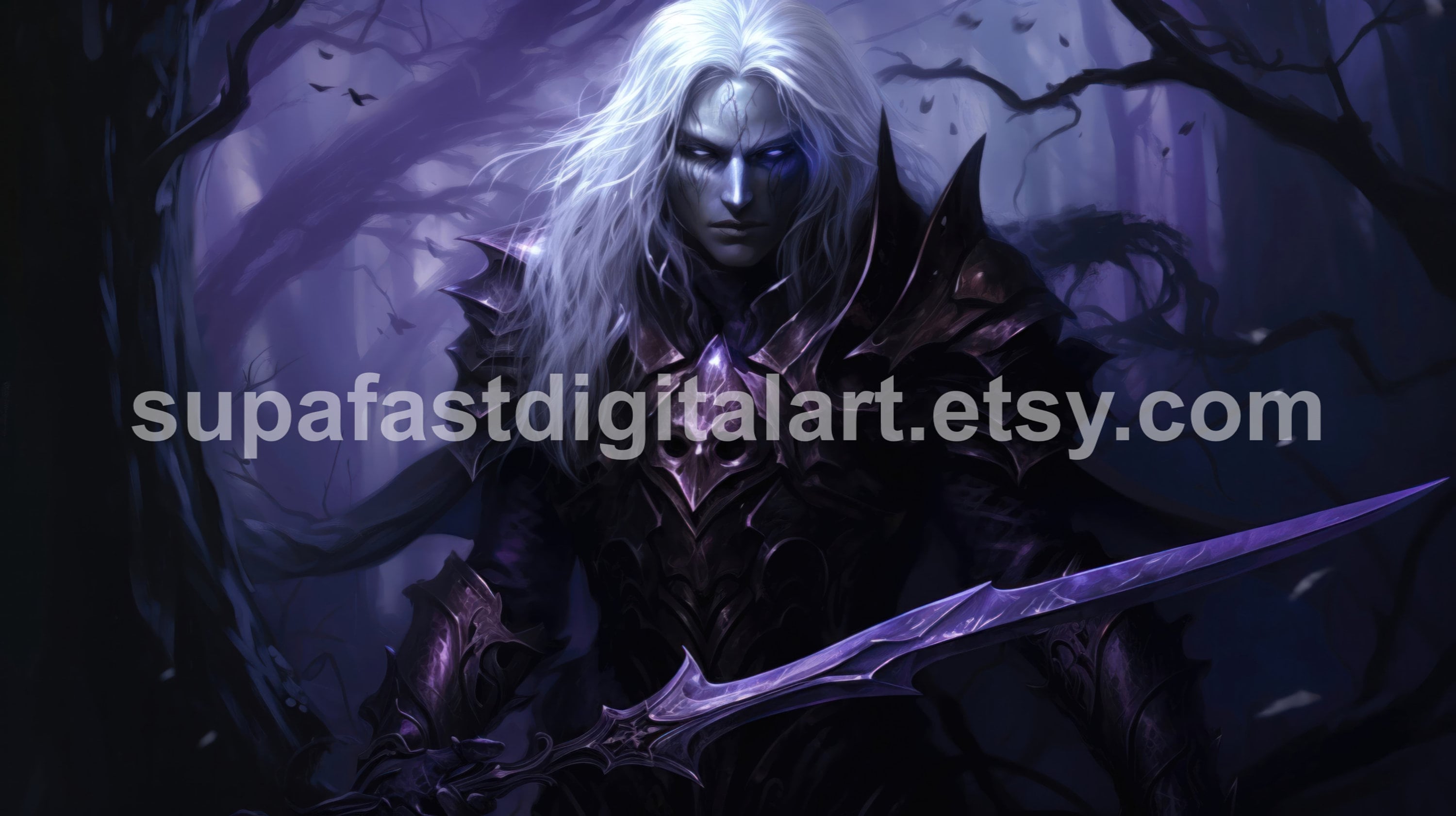 Digital Print of a Drow Ranger D&D Fantasy Character Portrait Including ...