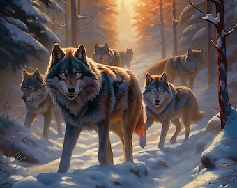 Anime Wolf Pack Wallpaper