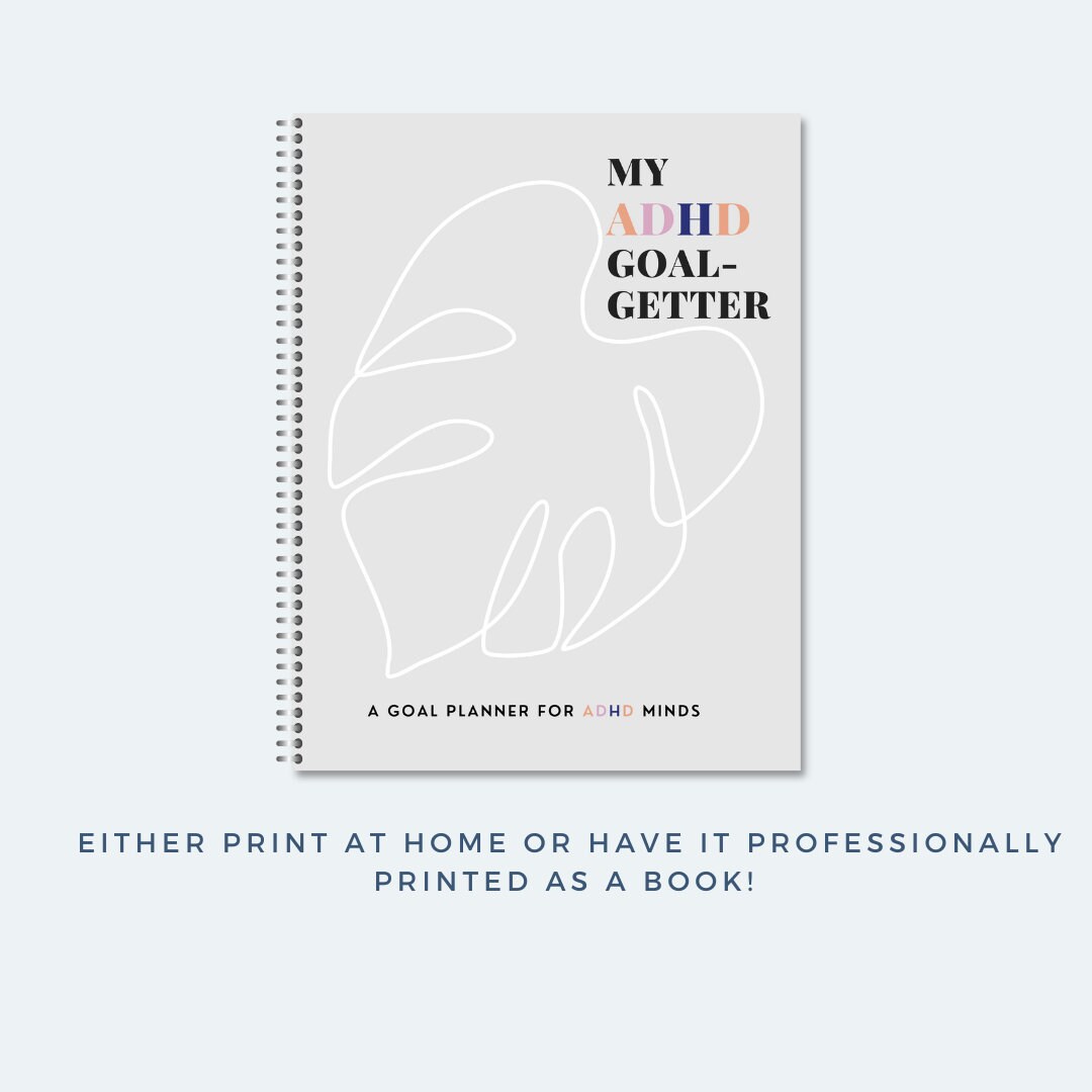 ADHD Goal Planner Printable Yearly Monthly Weekly Goal - Etsy