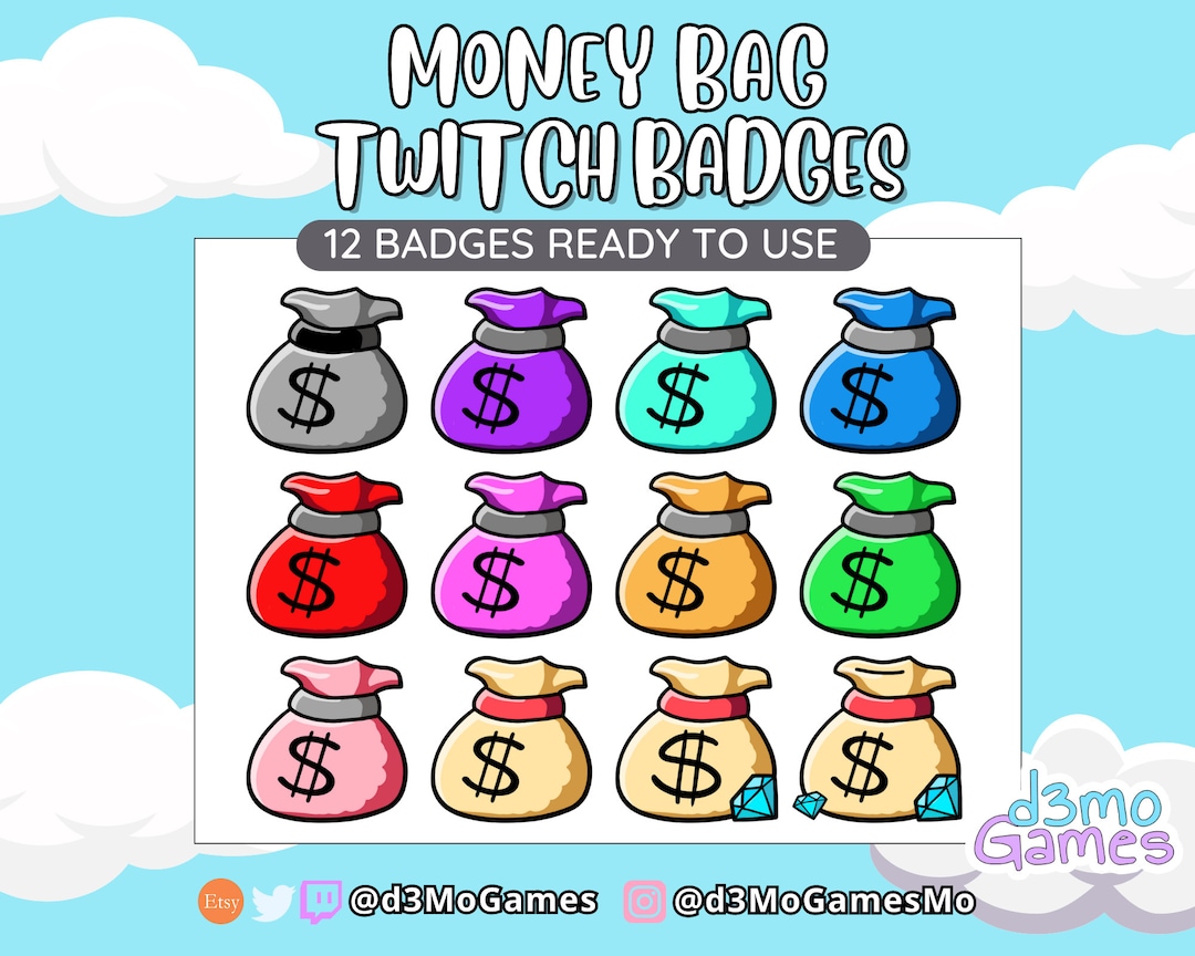 11 Money Bag Bit Badges for Twitch - Etsy