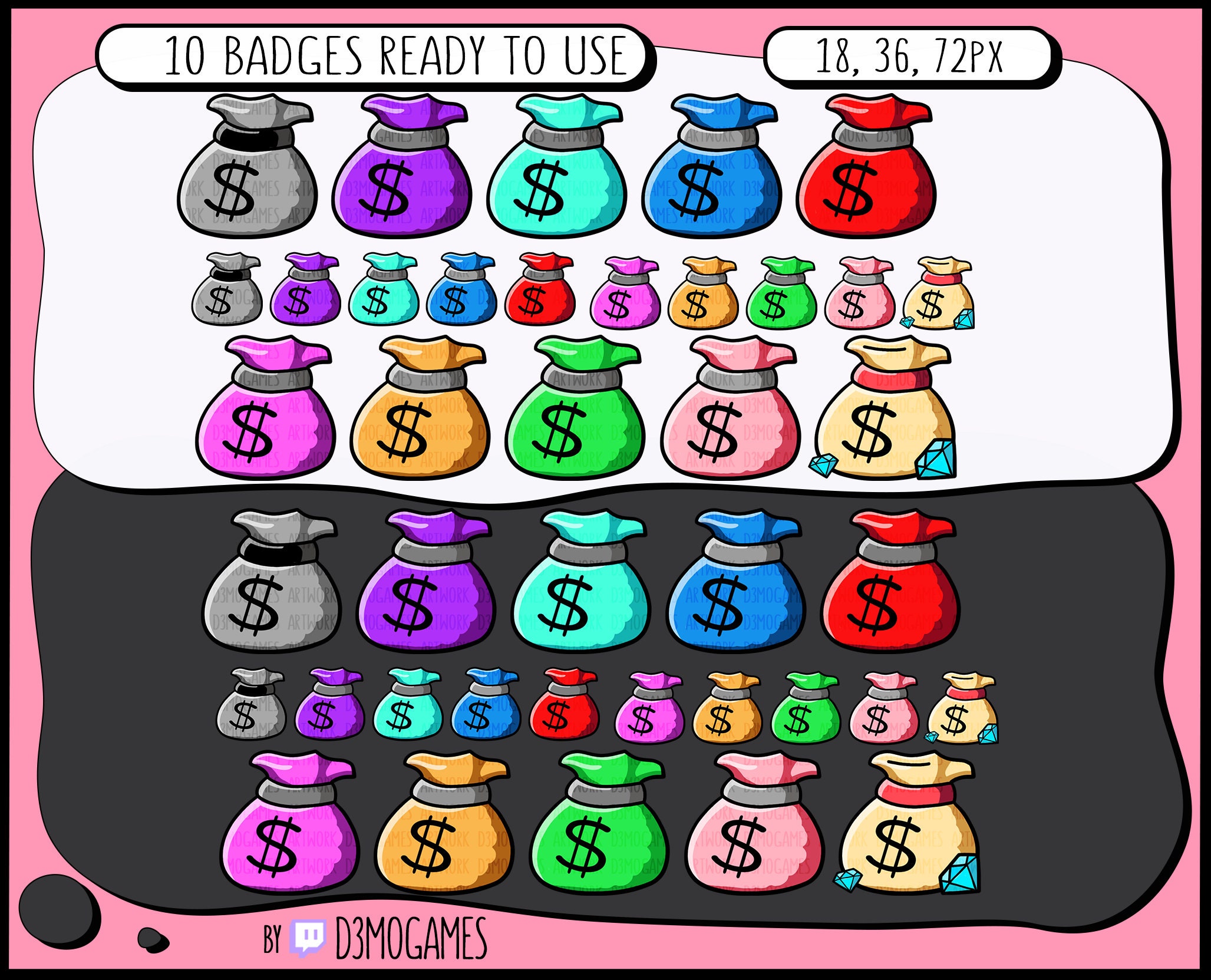 11 Money Bag Bit Badges for Twitch - Etsy