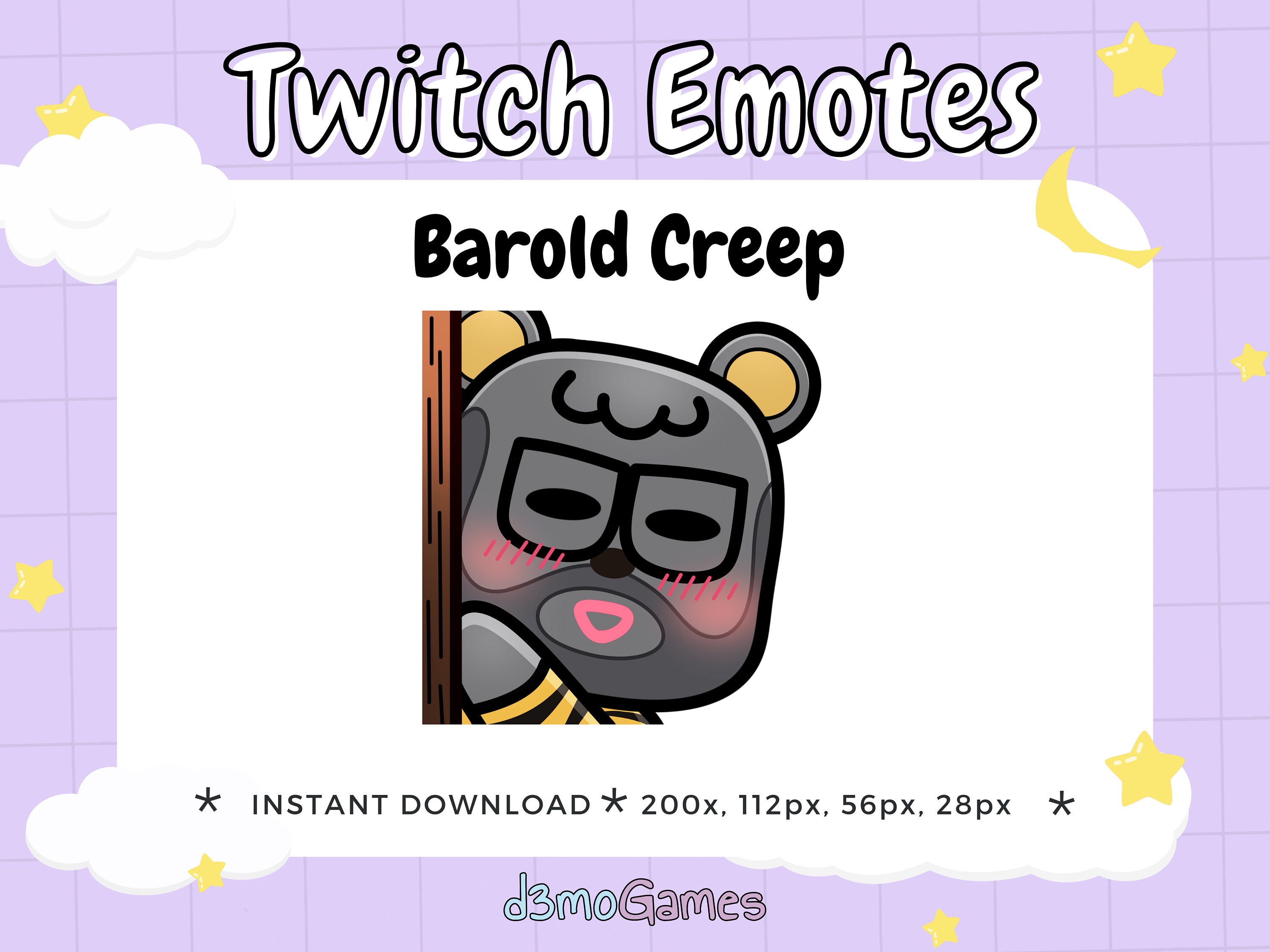 Barold Creep Stalk Animal Crossing Emote for Twitch Youtube Discord - Etsy