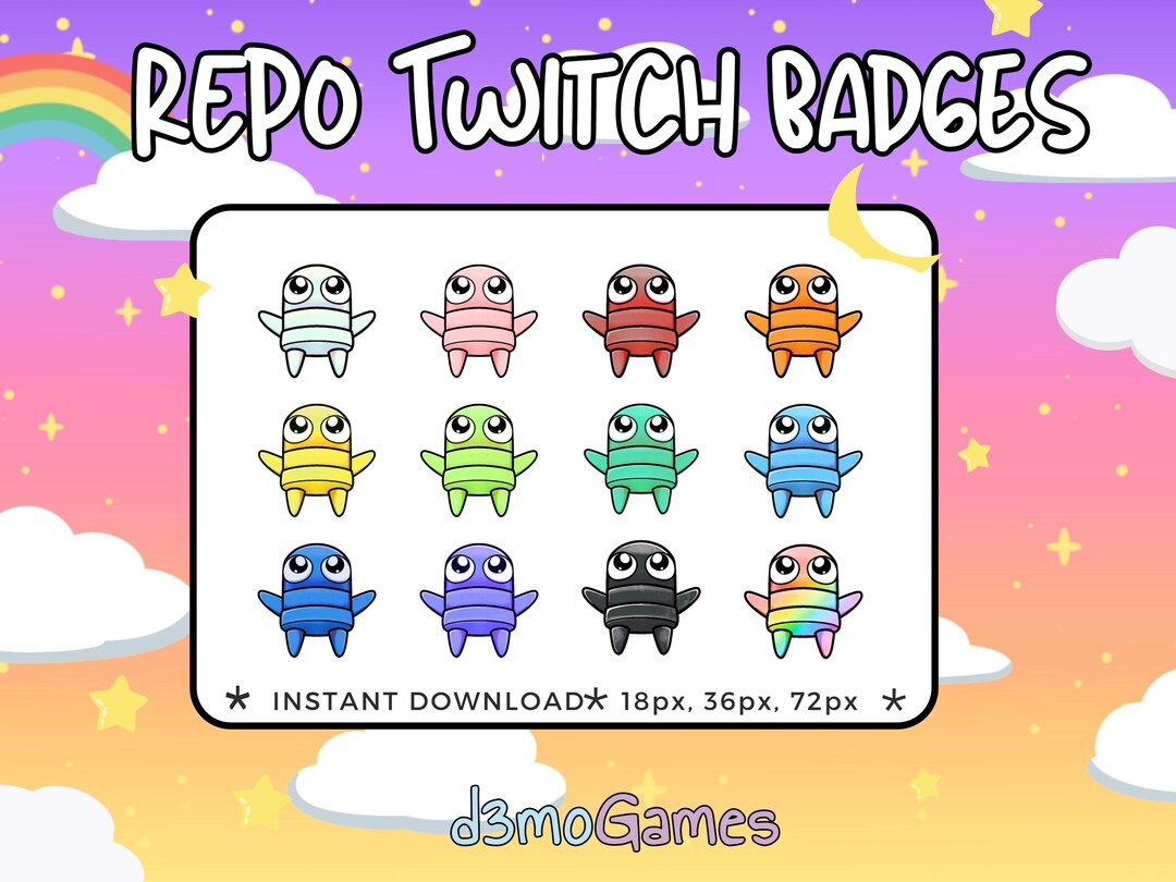 12 REPO Robot Twitch Sub Badges (PNG Download) - Etsy