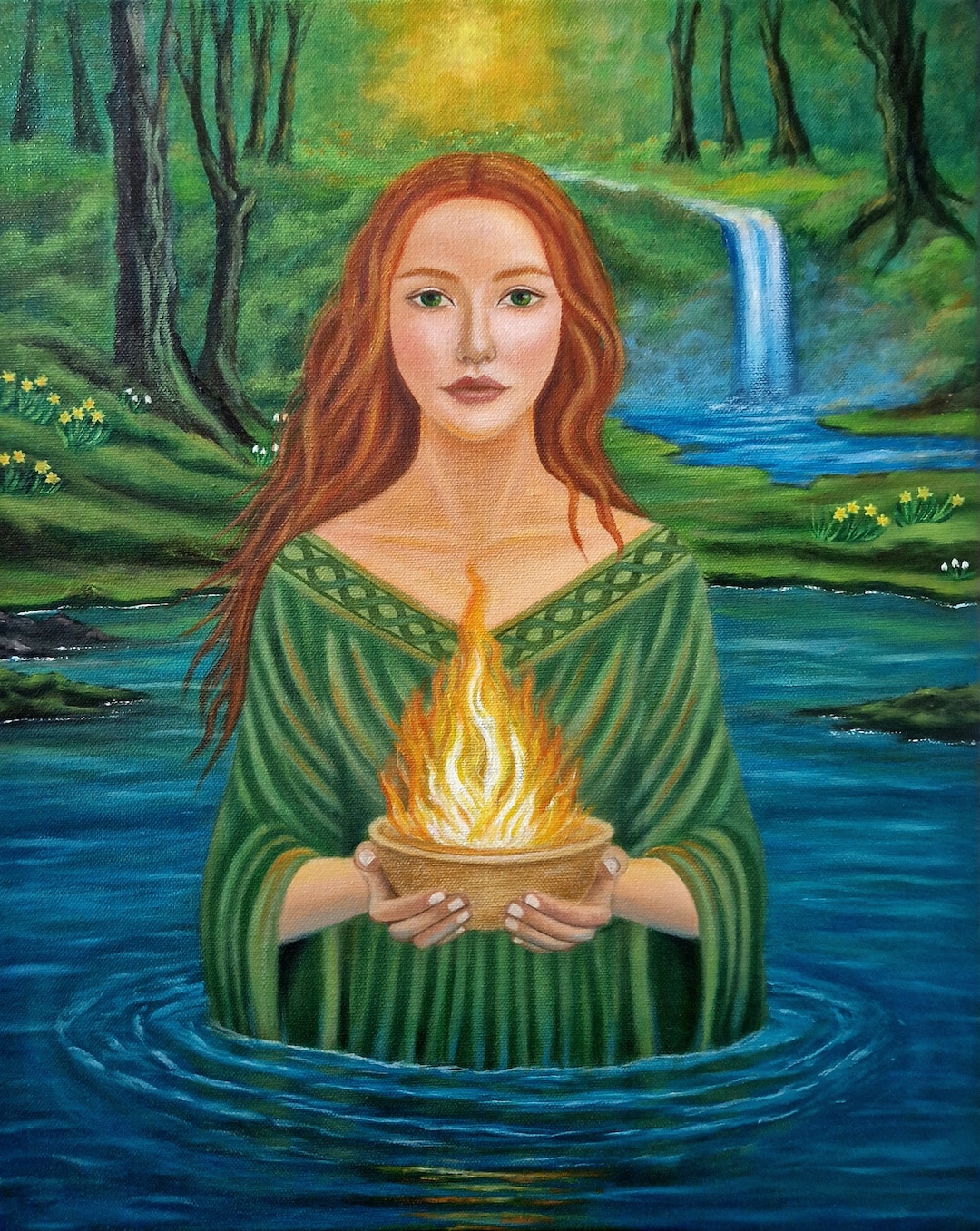 Brigid Art Print, Celtic Goddess of Fire and Healing Waters, High ...