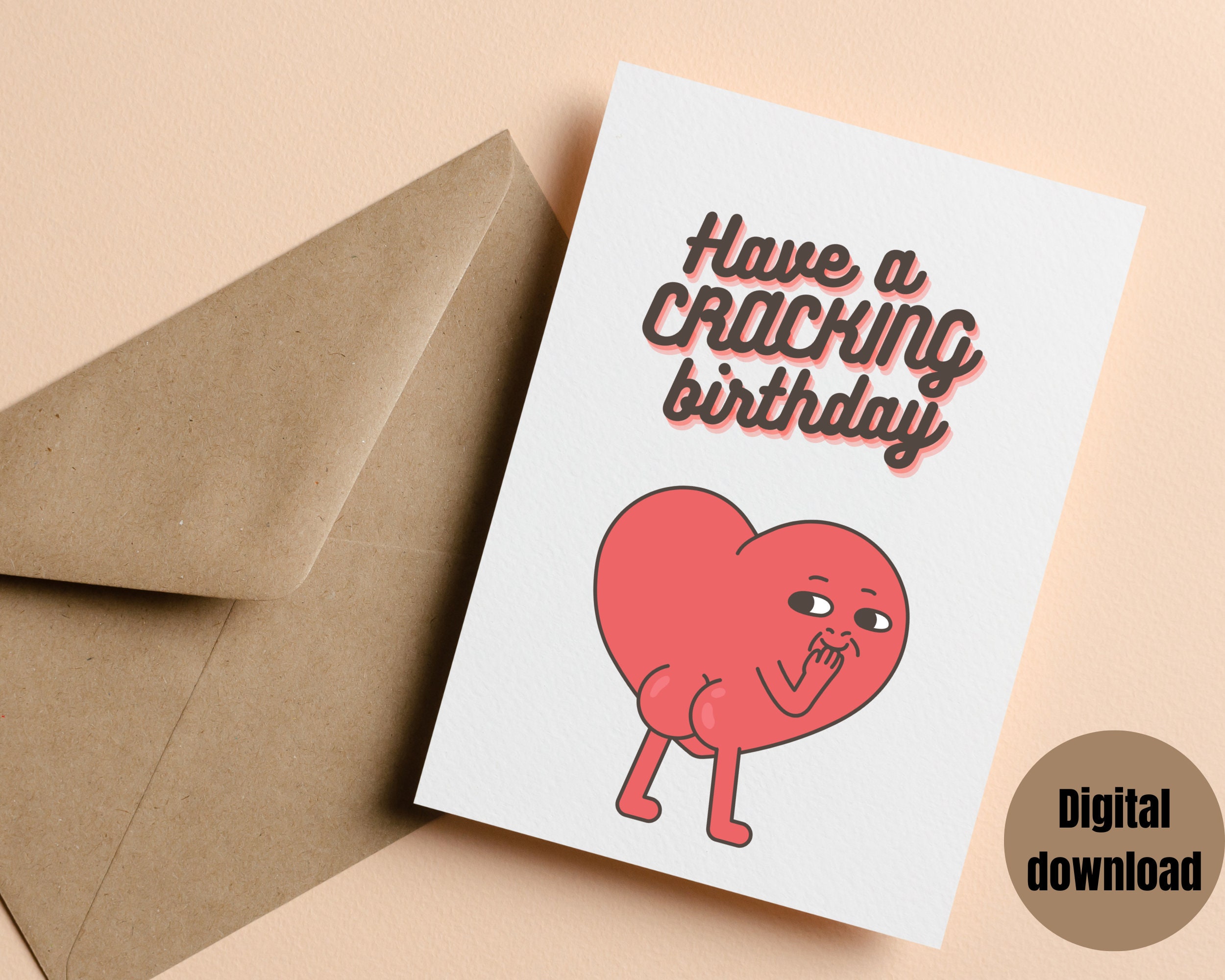 Silly Crack 4x6 Buttcrack Joke Card Funny Card Meme Card Happy Birthday ...
