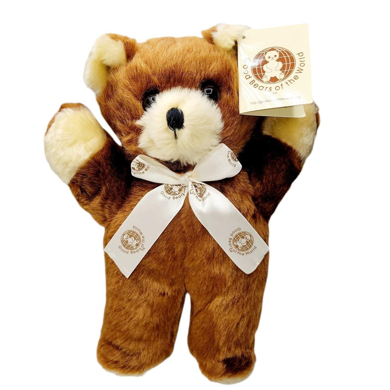 Vintage 1984 Good Bears of the World Plush Brown Bear Bow 10"muffin ...