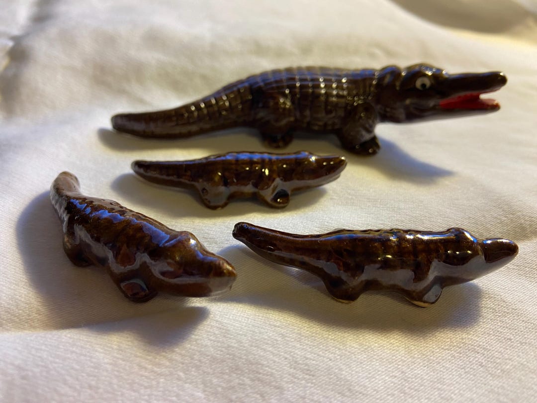 Ceramic Alligators Set of Four/ Mom and Three Babies - Etsy