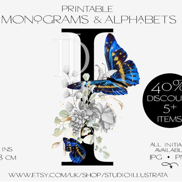 Butterfly Letter Decal - Etsy