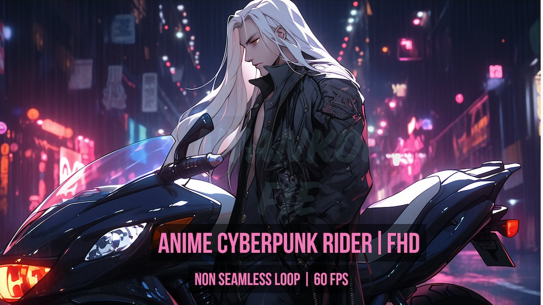 Animated Anime Cyberpunk Scifi Rider Male Leather Jacket Superbike ...