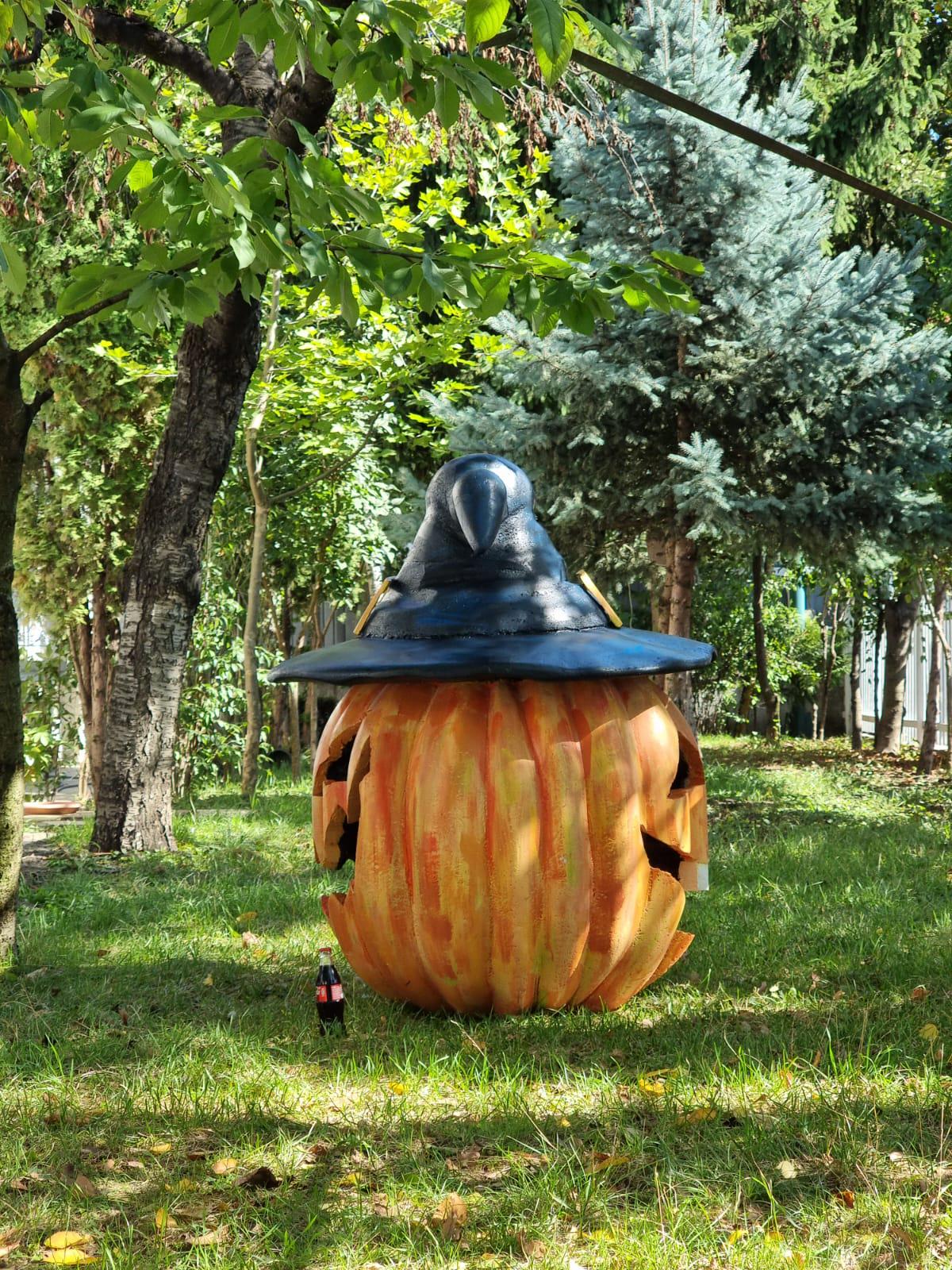 Giant 3D Double-sided Pumpkin Sculpture – Halloween Yard Decor, Spooky ...