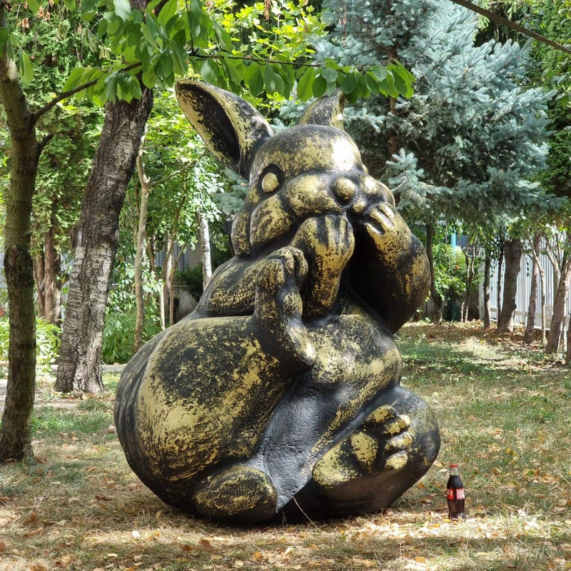 Rabbit Garden Statue - Etsy
