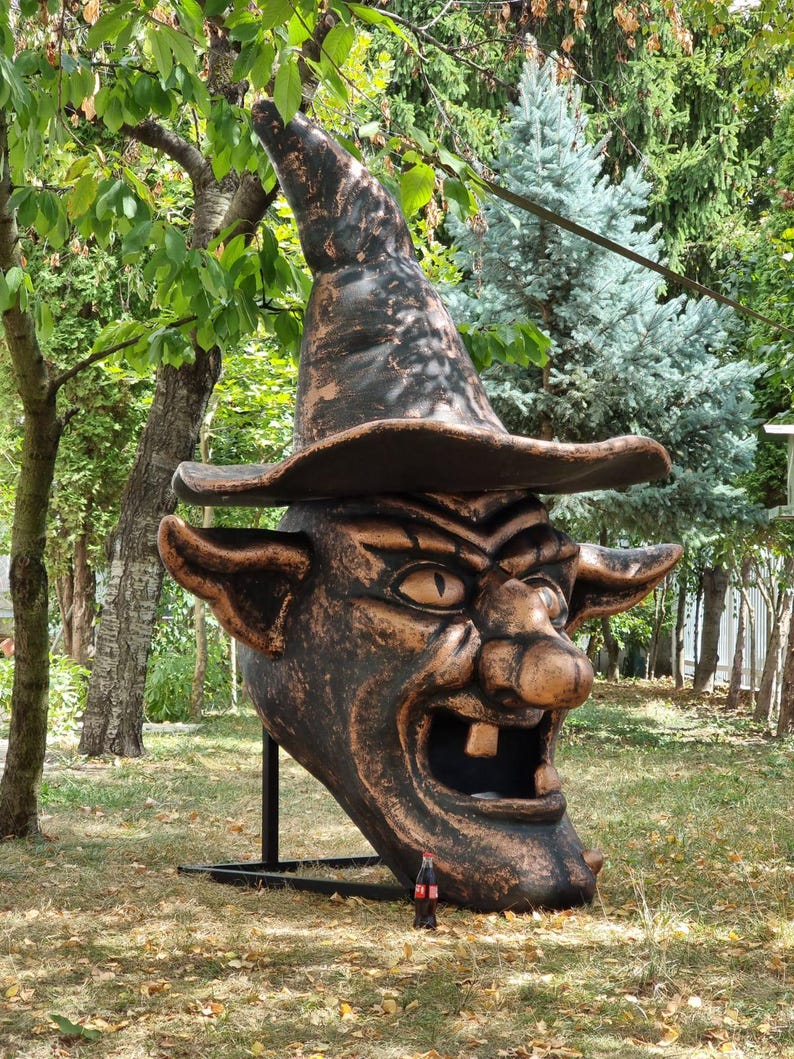Giant 3D Witch Head Halloween Decoration – Spooky Outdoor/indoor ...