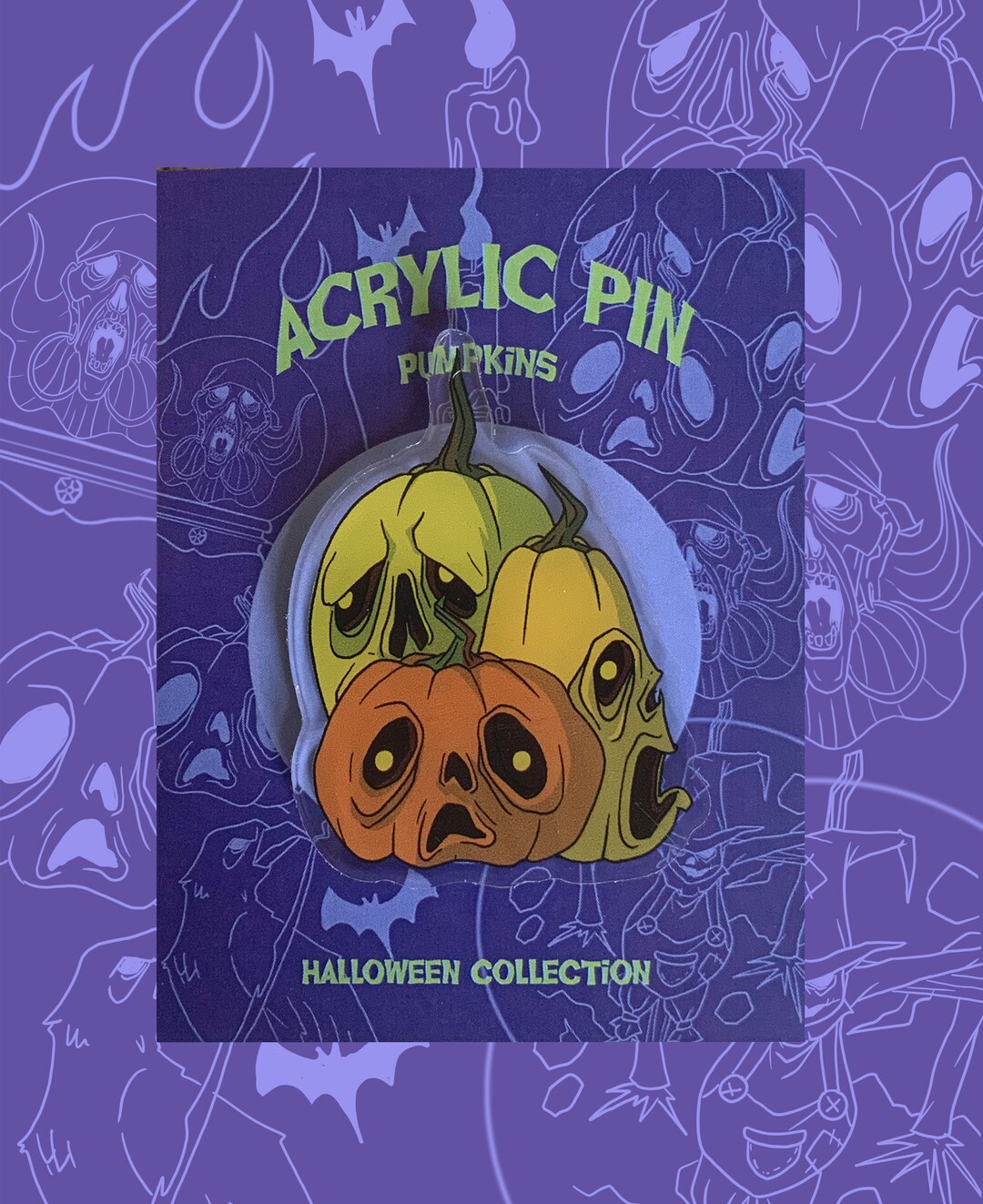 Acrylic Pin Pumpkins Halloween Collection Acrylic Pin - Etsy