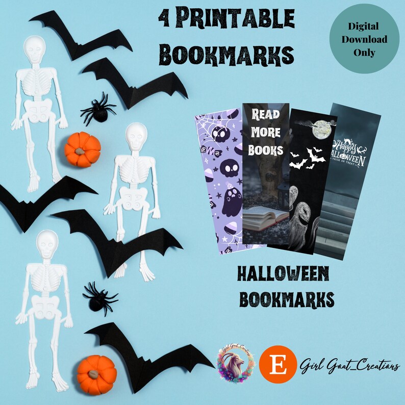 Halloween Bookmarks Handmade Digital Download Printable Bookmarks ...