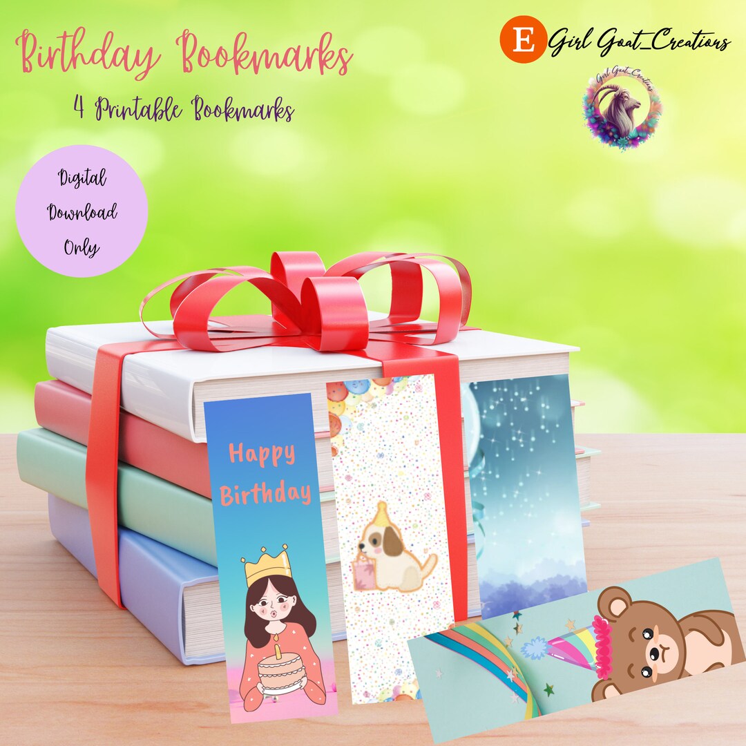 Birthday Bookmark Set Happy Birthday Bookmarks Birthday - Etsy