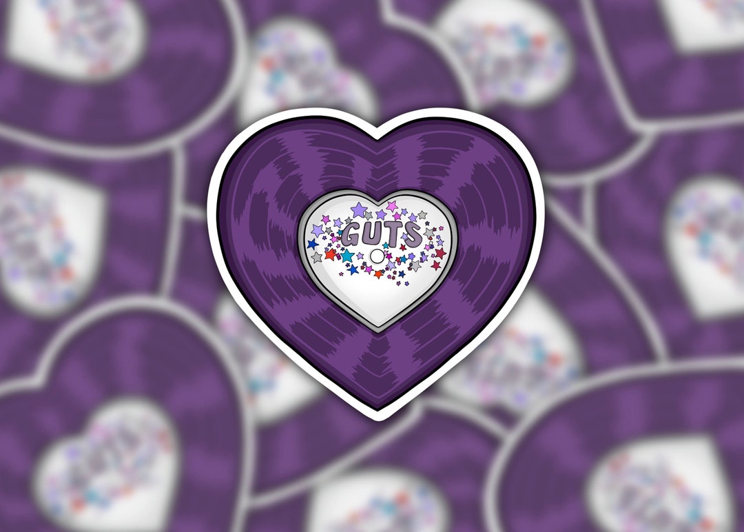 Olivia Rodrigo - Guts Heart Record Vinyl Sticker - Glossy or Star Holo ...